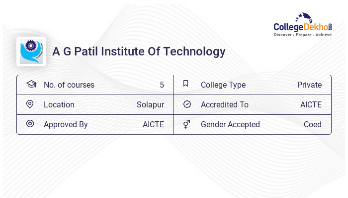 A G Patil Institute Of Technology (AGPIT), Solapur - 2024 Admission ...