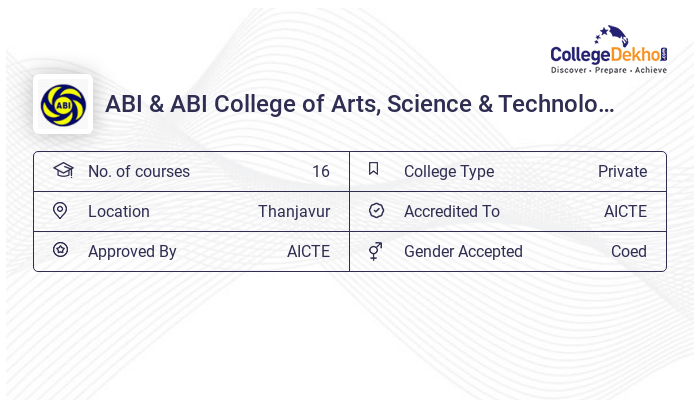 ABI & ABI College of Arts, Science & Technology (ABIABICAST), Thanjavur ...