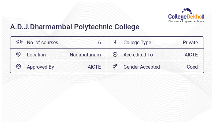 A.D.J.Dharmambal Polytechnic College (ADJDPC), Nagapattinam Admission ...