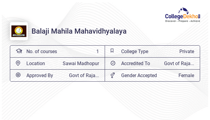 Balaji Mahila Mahavidhyalaya Fees Structure & Courses List 2024-25