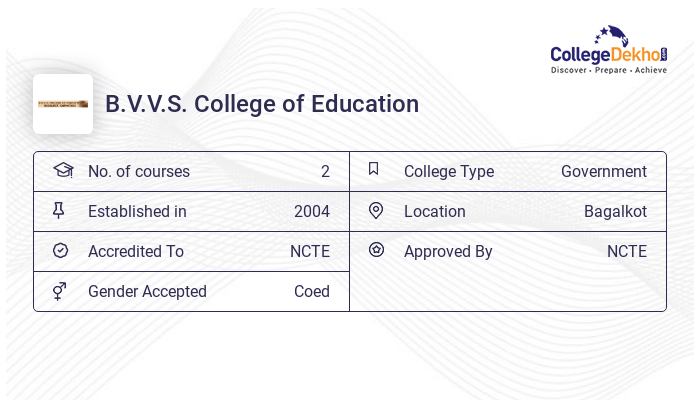 B.V.V.S. College of Education Fees Structure & Courses List 2024-25