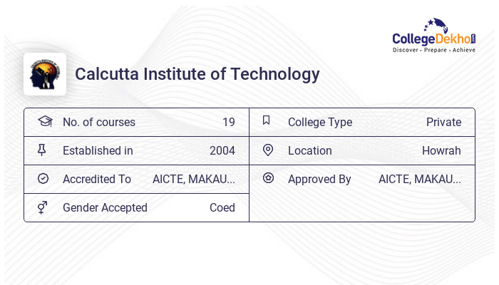 Calcutta Institute of Technology - Admission 2024, Fees, Courses ...