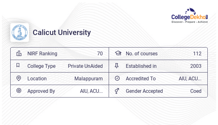 Calicut University - 2024 Admission, Fees, Courses, Ranking, Placement