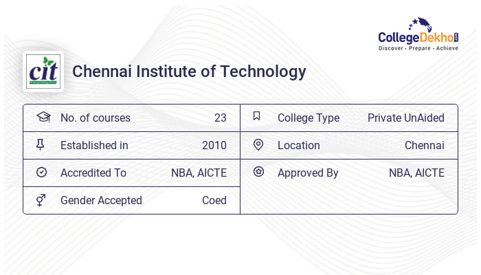 Chennai Institute of Technology Campus Facilities - Hostel Fees, Infrastructure, Address