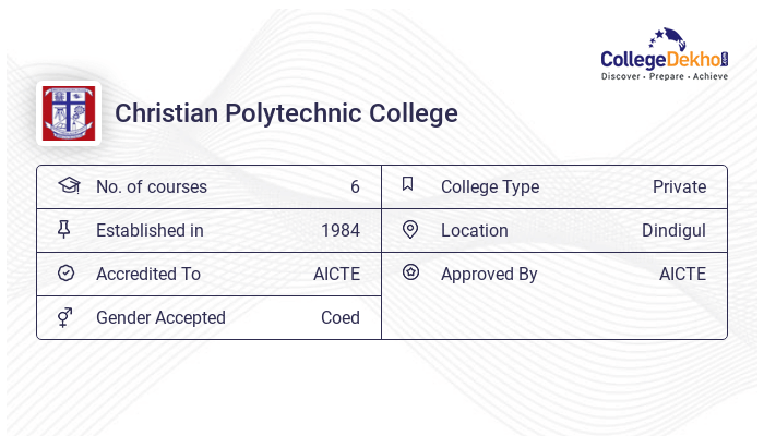 Christian Polytechnic College Campus Facilities - Hostel Fees, Infrastructure, Address