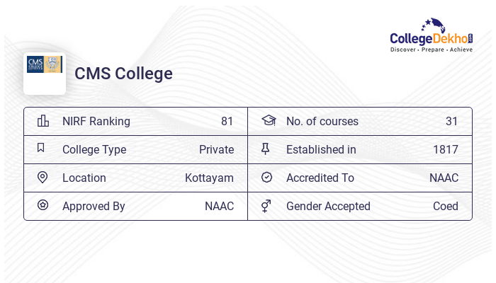 CMS Kottayam Admission 2024 - Dates, Form, Online Process, Fees