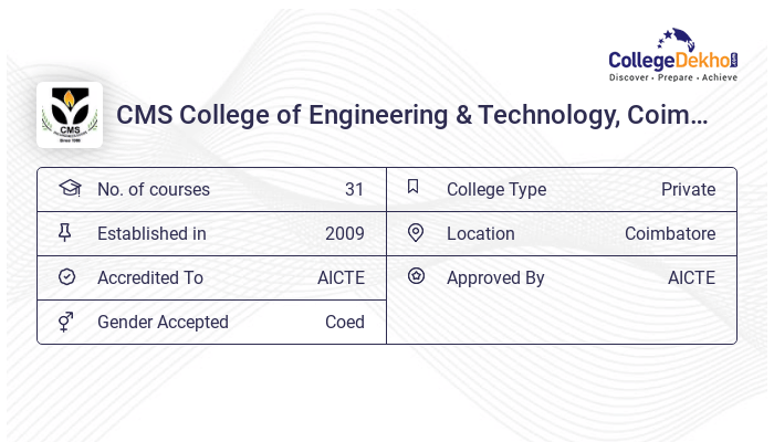 CMS College of Engineering & Technology, Coimbatore Fees Structure ...