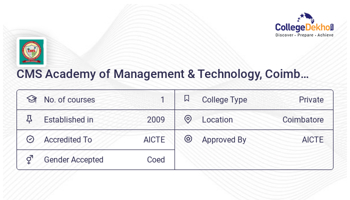CMS Academy of Management & Technology, Coimbatore - Admission 2024 ...
