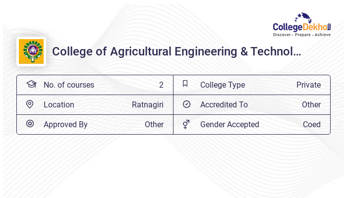 College of Agricultural Engineering & Technology (CAET), Ratnagiri ...