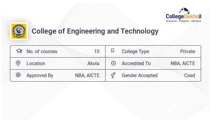COETA Akola - 2024 Admission, Fees, Courses, Ranking, Placement