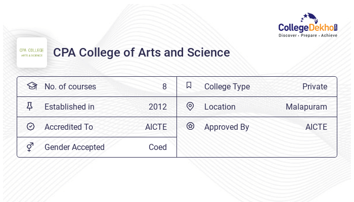 CPA College of Arts and Science Fees Structure & Courses List 2024-25