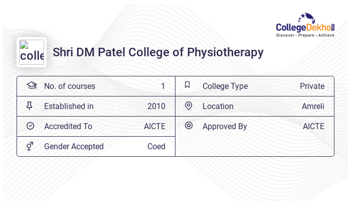 Shri DM Patel College of Physiotherapy Fees Structure & Courses List 2024-25