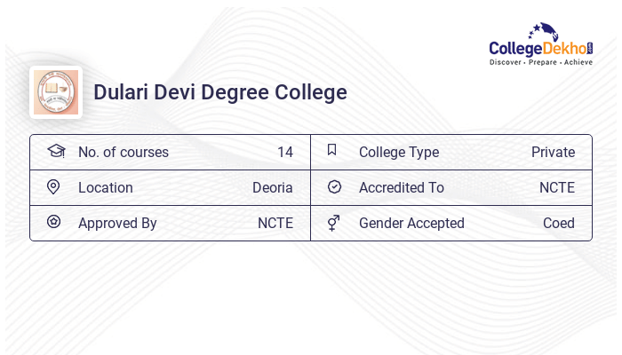 Dulari Devi Degree College Fees Structure & Courses List 2024-25