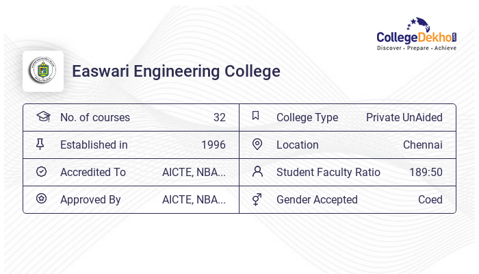 SRM Easwari Engineering College Fees Structure & Courses List 2024-25