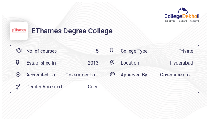 EThames Degree College, Hyderabad Fees Structure & Courses List 2024-25