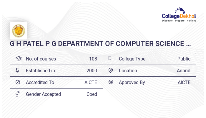 G H PATEL P G DEPARTMENT OF COMPUTER SCIENCE AND TECHNOLOGY - Admission ...