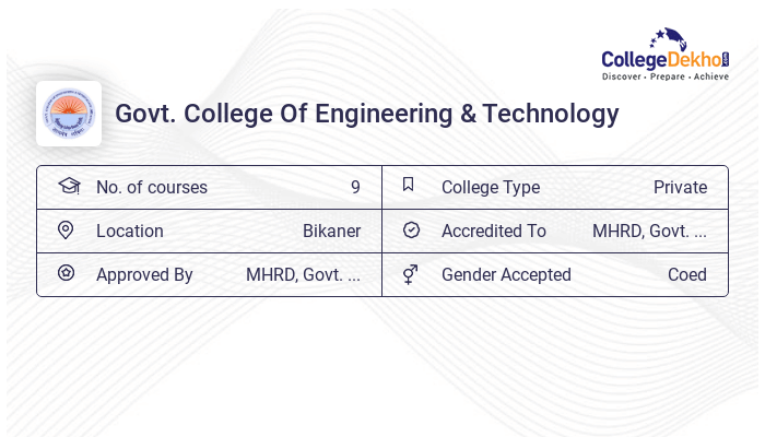 GCET Bikaner Admission 2024 - Dates, Form, Online Process, Fees
