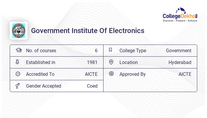 Government Institute Of Electronics - Admission 2024, Fees, Courses ...