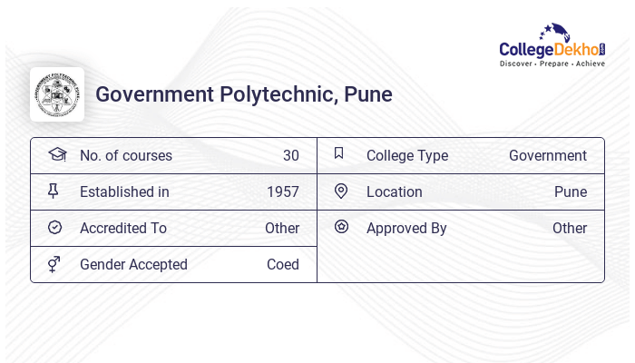 Diploma at Government Polytechnic (GP), Pune : Courses & Fees 2024