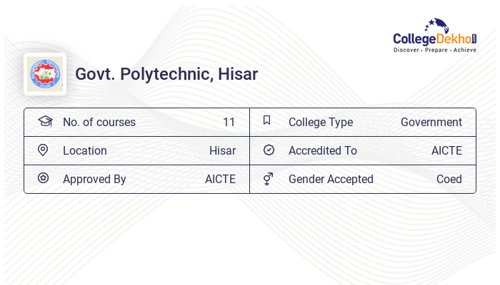 Govt. Polytechnic (GP), Hisar Fees Structure & Courses List 2024-25