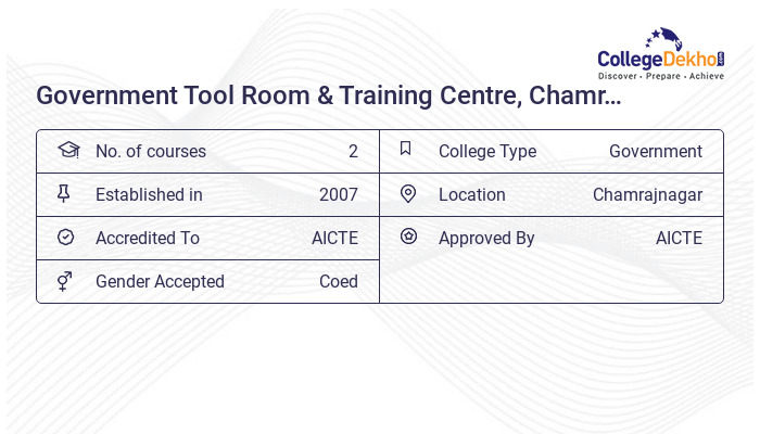 Government Tool Room & Training Centre (GTRTC), Chamrajnagar - Admission 2024, Fees, Courses ...