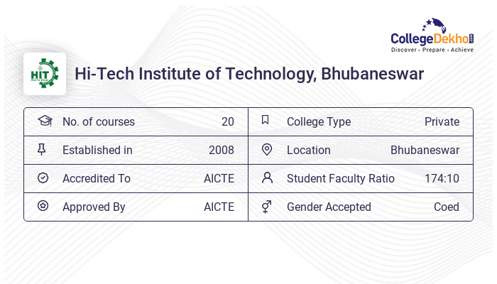 HI-Tech Institute of Technology Bhubaneswar Fees Structure & Courses ...