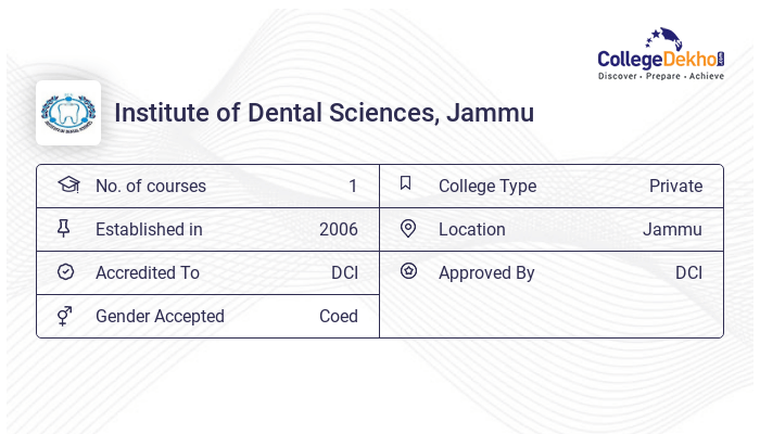 Institute of Dental Sciences (IDS), Jammu - Admission 2024, Fees ...