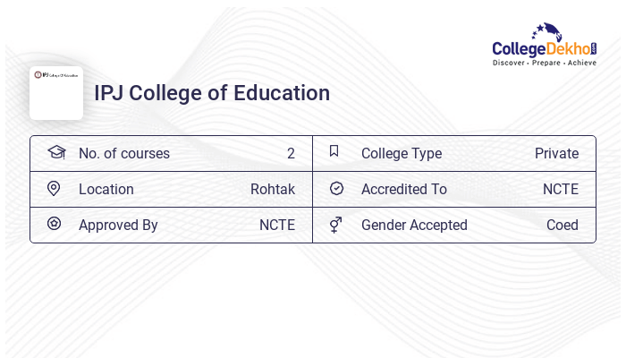 IPJ College of Education Fees Structure & Courses List 2024-25