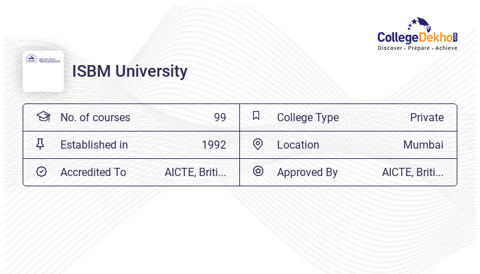 ISBM University Fees Structure & Courses List 2024-25