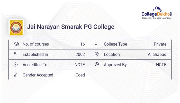 Jai Narayan Smarak PG College Fees Structure & Courses List 2024-25