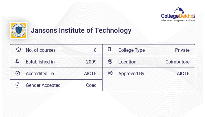 Jansons Institute of Technology - Admission 2024, Fees, Courses ...