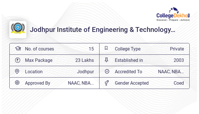 JIET Jodhpur - Admission 2023, Fees, Courses, Placements