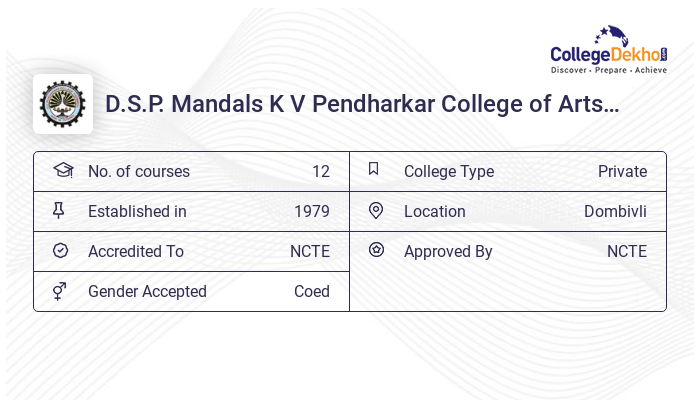 D.S.P. Mandals K V Pendharkar College of Arts Science and Commerce ...