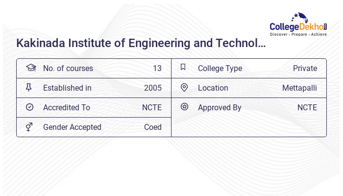 Kakinada Institute of Engineering and Technology Fees Structure & Courses List 2024-25