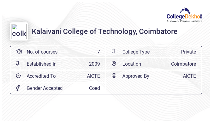 Kalaivani College of Technology (KCT), Coimbatore Campus Facilities - Hostel Fees ...