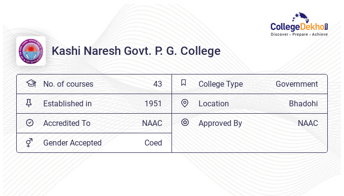 Kashi Naresh Govt. P. G. College Fees Structure & Courses List 2024-25