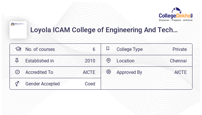 LICET Chennai - Admission 2024, Fees, Courses, Placement, Ranking