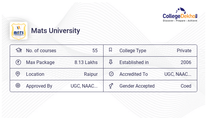Mats University - 2024 Admission, Fees, Courses, Ranking, Placement