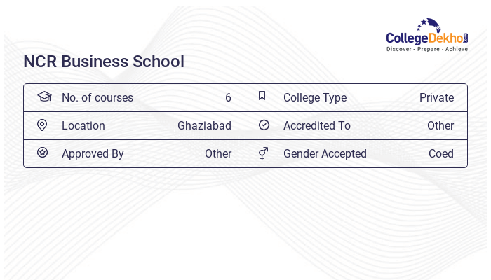 NCR Business School Admission 2024 - Dates, Form, Online Process, Fees