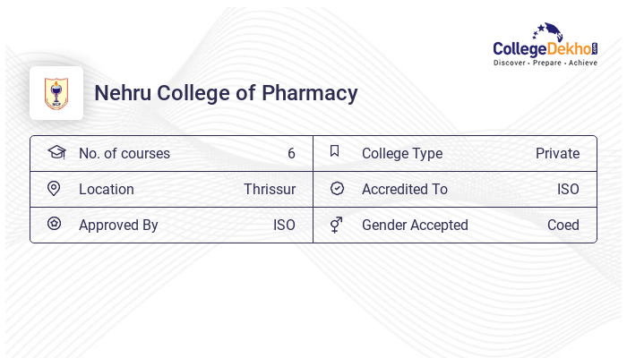 Nehru College of Pharmacy Fees Structure & Courses List 2024-25
