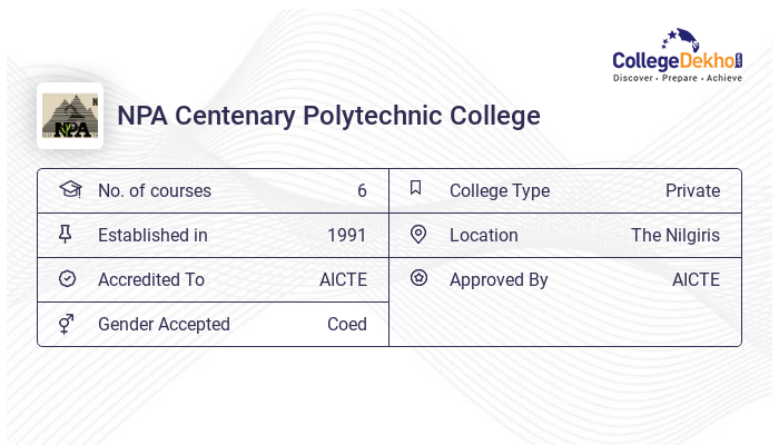 NPA Centenary Polytechnic College - Admission 2024, Fees, Courses ...