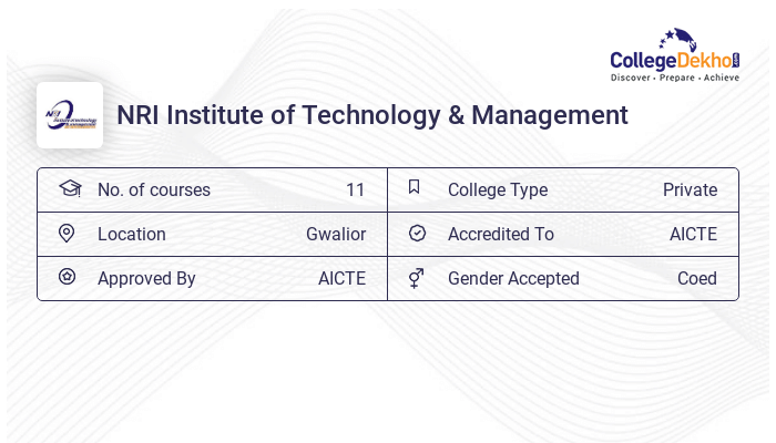NRIITM Gwalior Campus Facilities - Hostel Fees, Infrastructure, Address