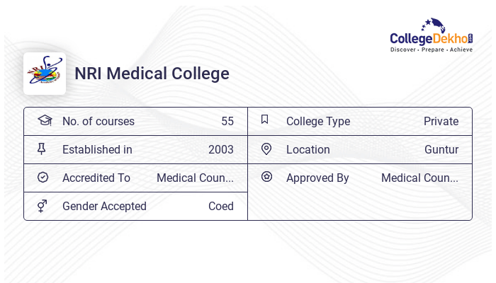 NRI Medical College - Admission 2024, Fees, Courses, Placement, Ranking
