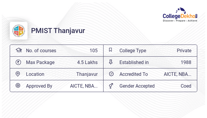 PMIST Thanjavur - Admission 2024, Fees, Courses, Placement, Ranking