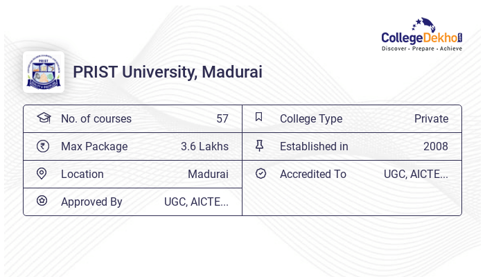PRIST University Madurai Fees Structure and Courses List 2023