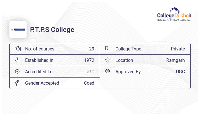 P.T.P.S College Fees Structure & Courses List 2024-25