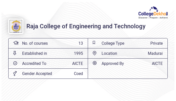RCET Madurai - Admission 2024, Fees, Courses, Placement, Ranking