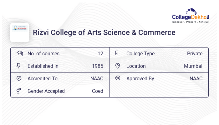 Rizvi College of Arts Science & Commerce Fees Structure & Courses List ...