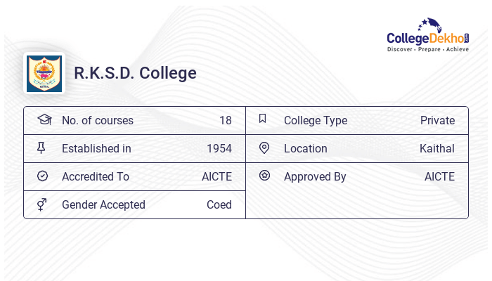 R.K.S.D. College Fees Structure & Courses List 2024-25