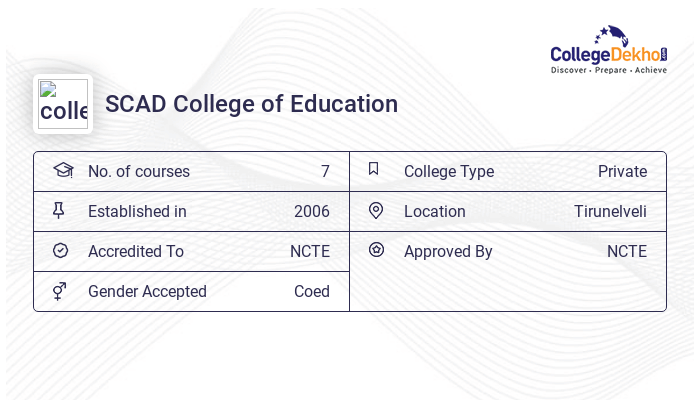 SCAD Tirunelveli - Admission 2024, Fees, Courses, Placement, Ranking